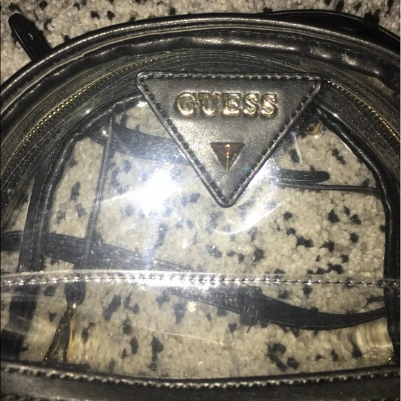 Guess Bags | Pvc Clear Plastic And Black Mini Guess Backpack | Poshmark